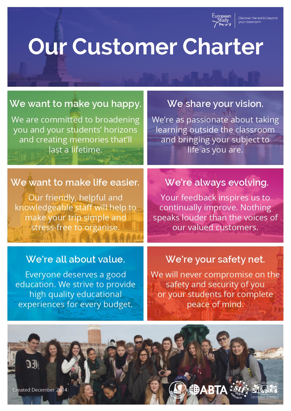 Customer Charter | School Trips & Educational Conferences | European ...